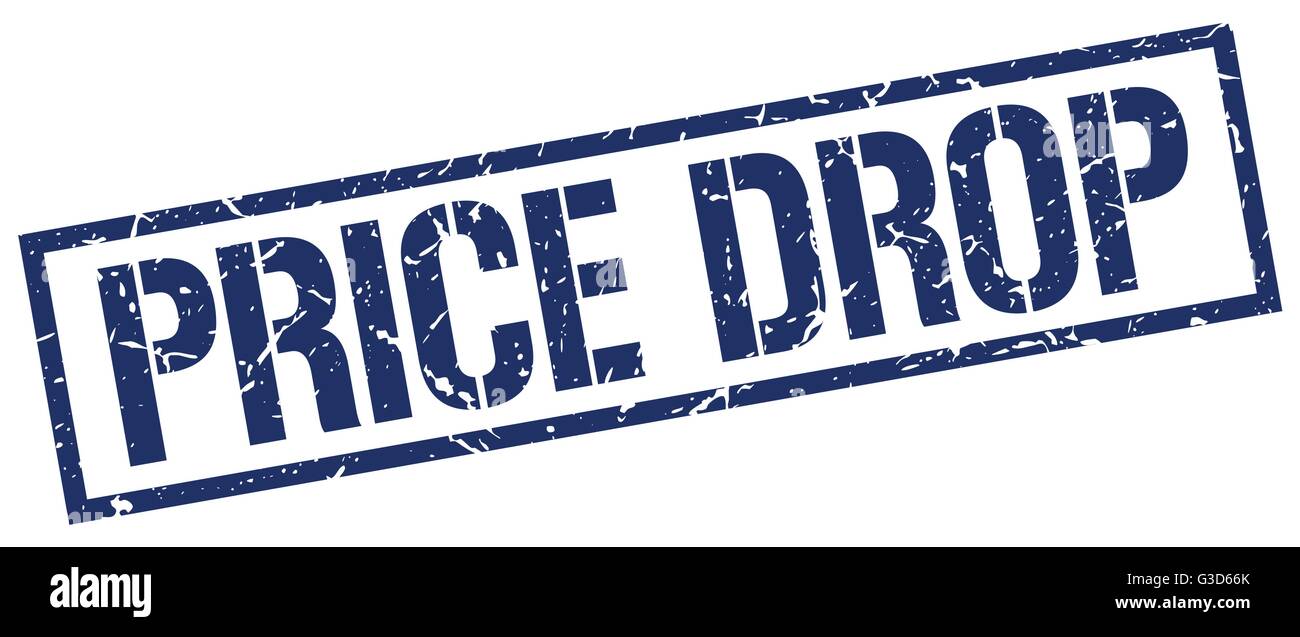 price drop blue grunge square vintage rubber stamp Stock Vector Image ...