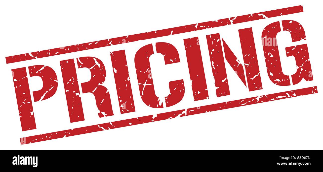 pricing red grunge square vintage rubber stamp Stock Vector Image & Art ...