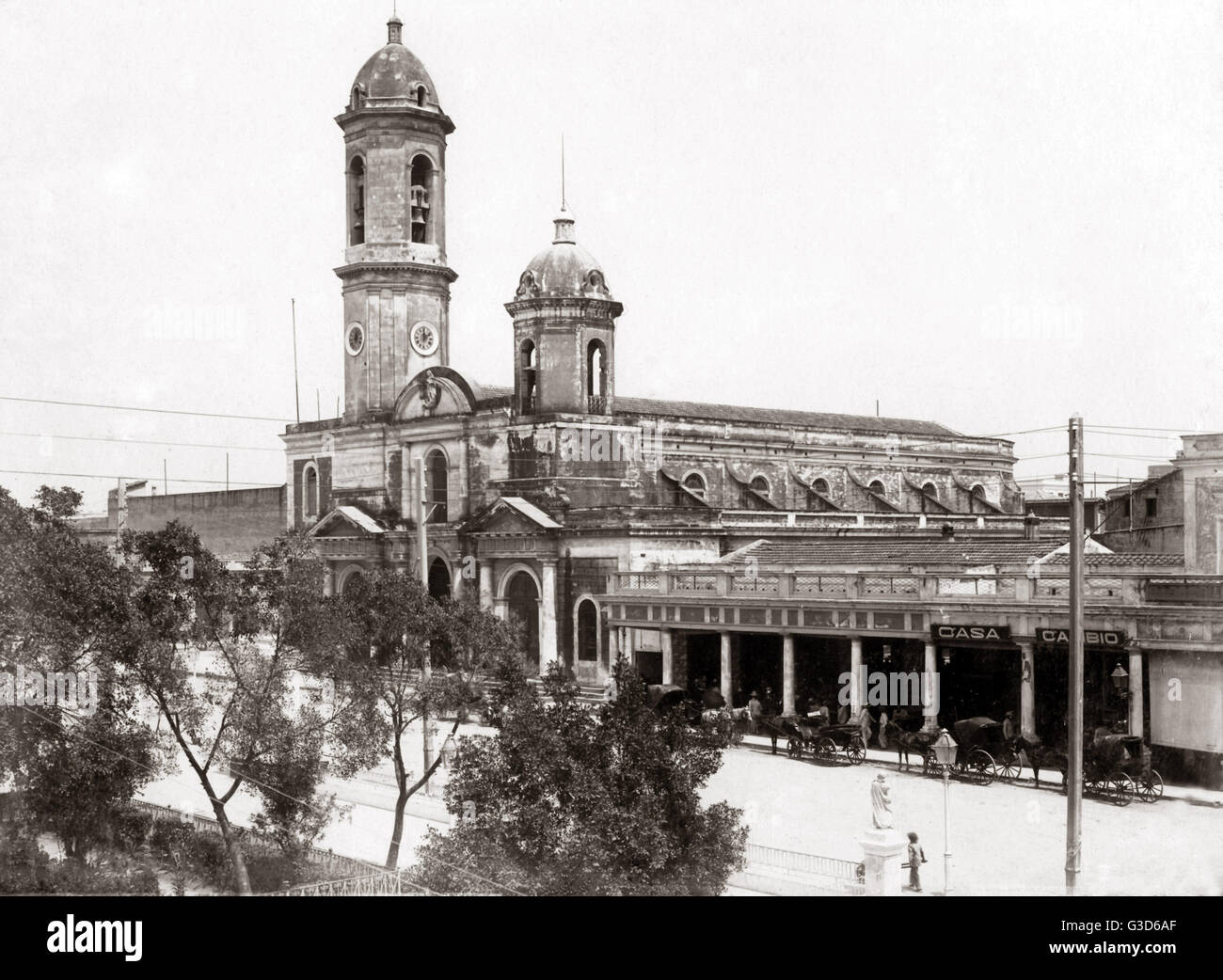 View of the cathedral, Cienfuegos, Cuba, circa 1900 Stock Photo - Alamy