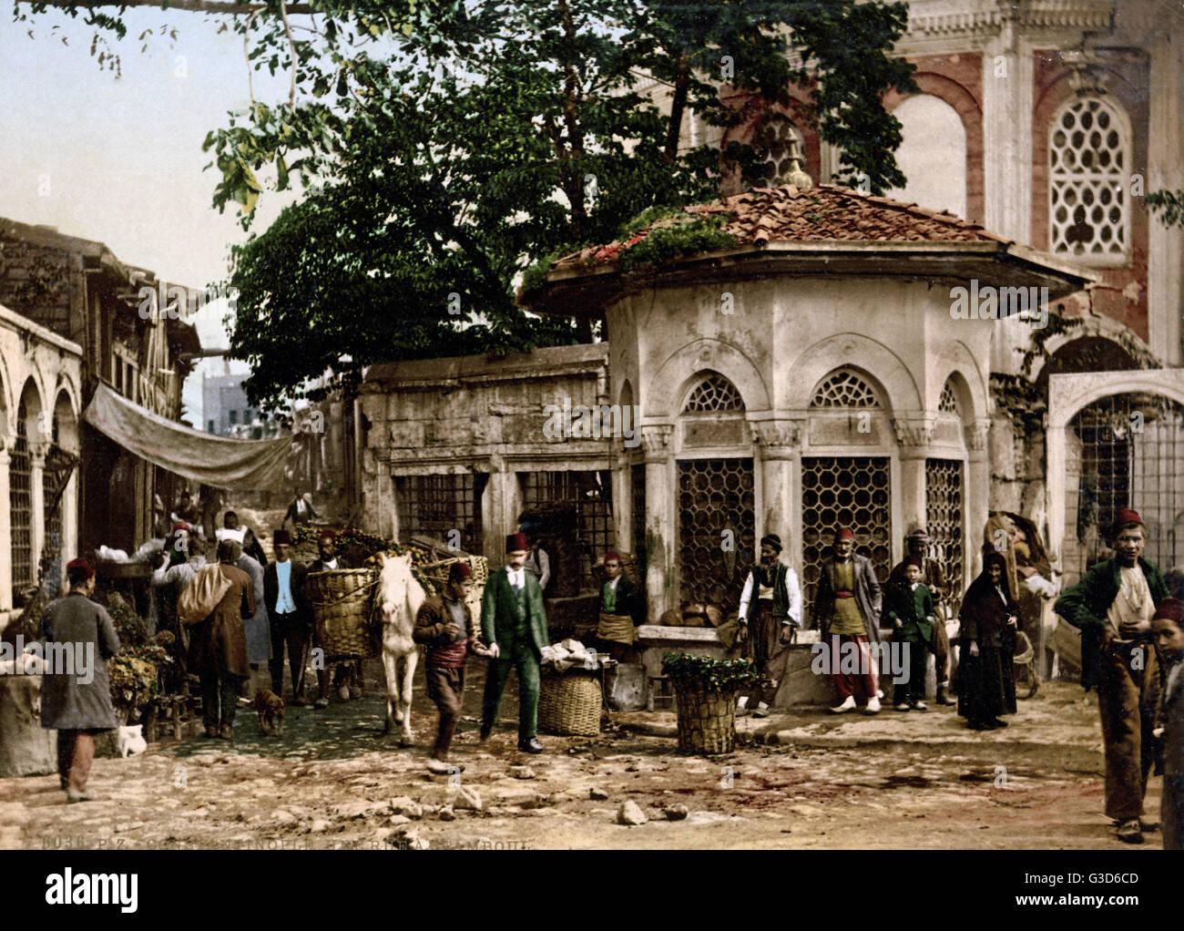 Street scene in Constantinople (Istanbul) Turkey, circa 1890 Stock ...