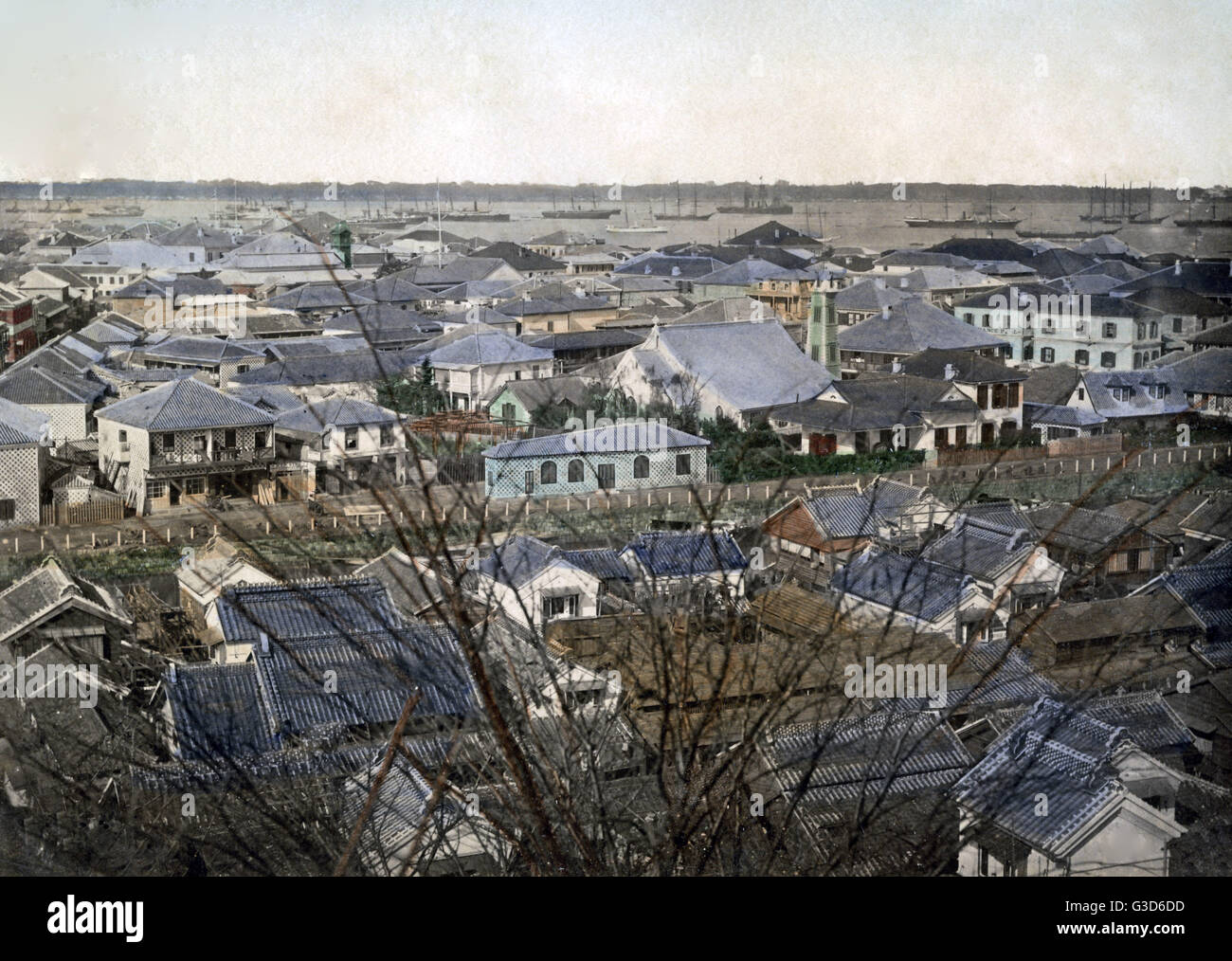 Rooftop view of Yokohama, Japan, circa 1880s Stock Photo - Alamy