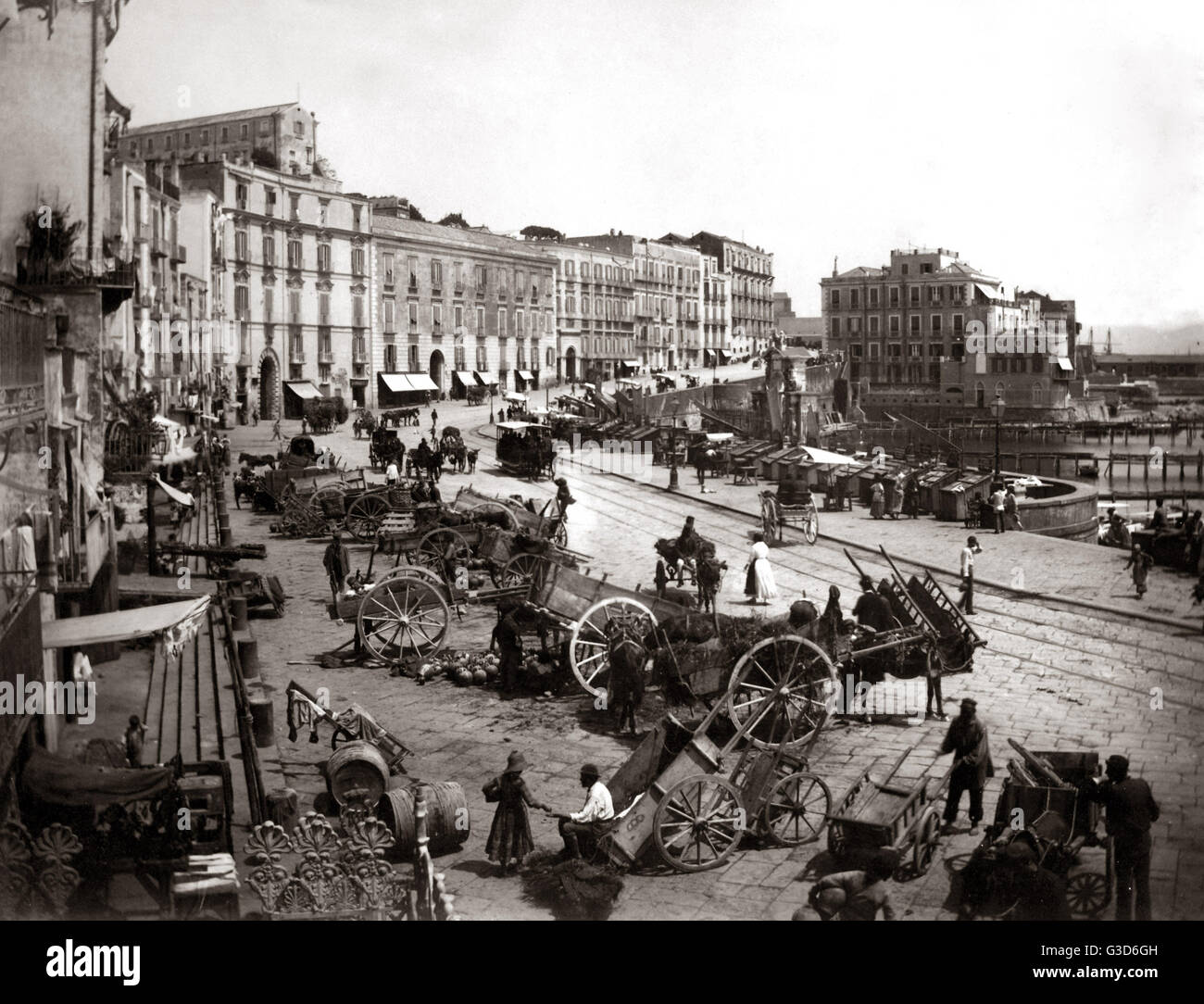 Via S Lucia Napoli, Naples, Italy circa 1880 Stock Photo - Alamy