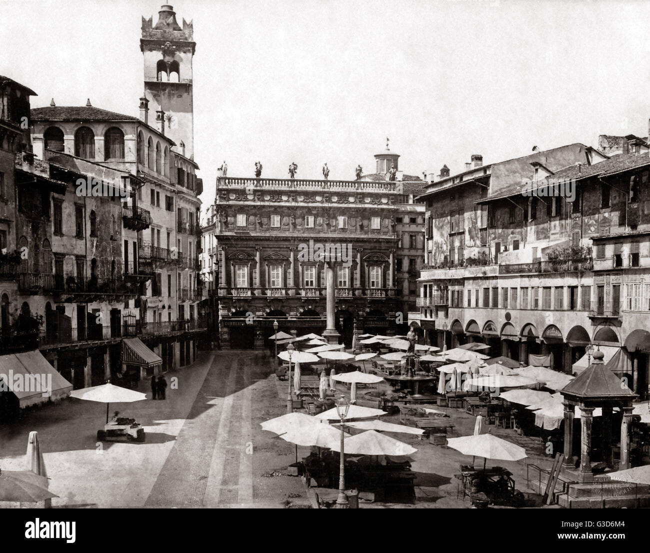 Veron, Piazza d'Erba Italy circa 1880s Stock Photo - Alamy