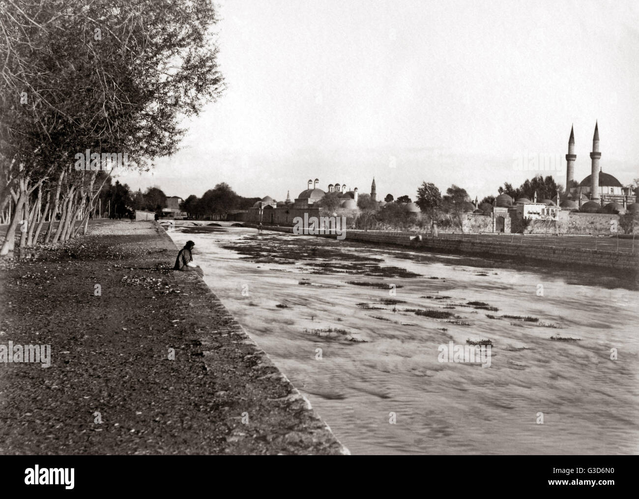 Damascus and the Barada river, Syria circa 1880s Stock Photo - Alamy