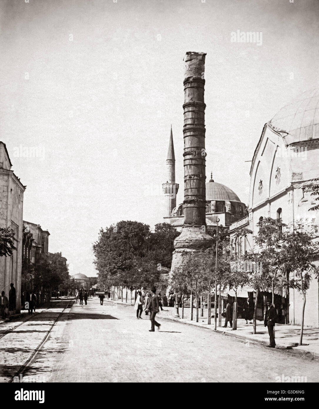 Istanbul, Turkey, circa 1890 - Column of Constantine Stock Photo - Alamy