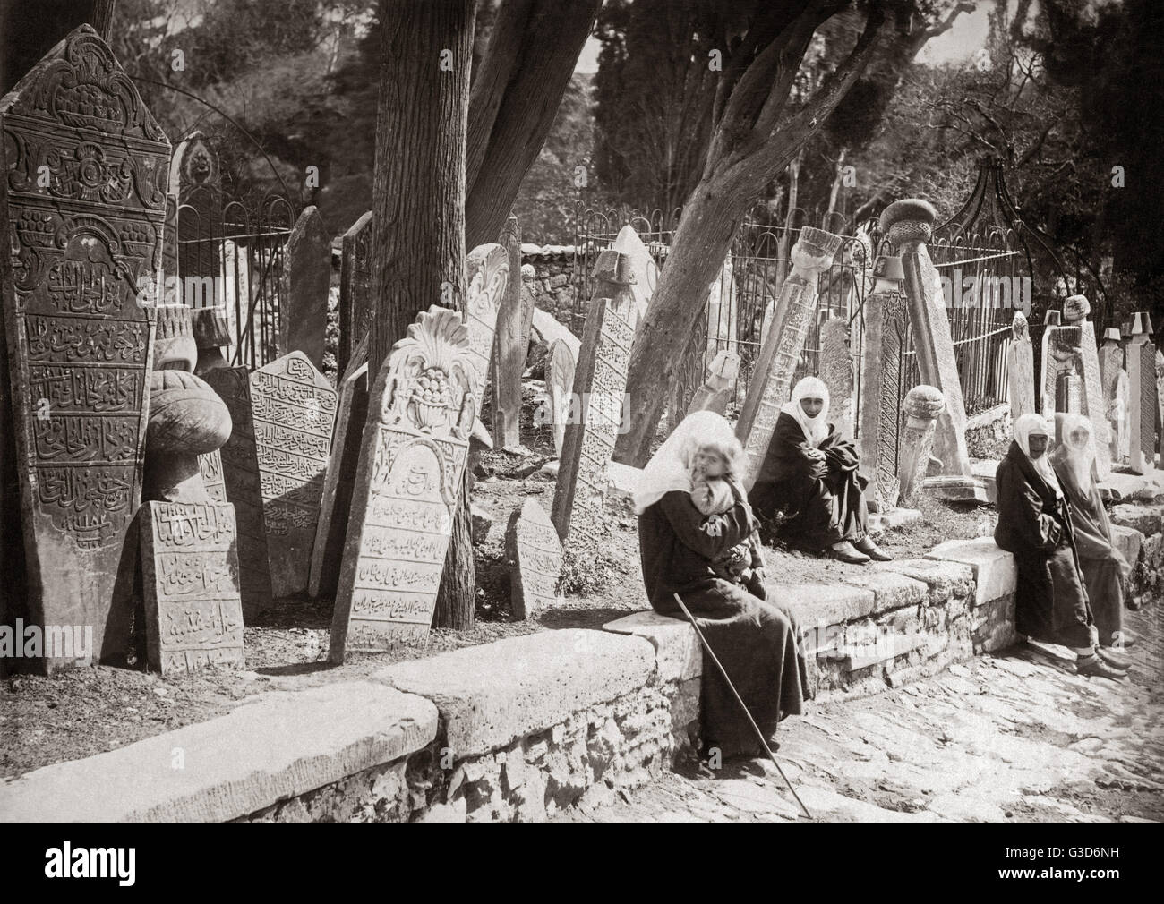 Graveyard, Constantinople,(Istanbul) Turkey, circa 1890 Stock Photo - Alamy
