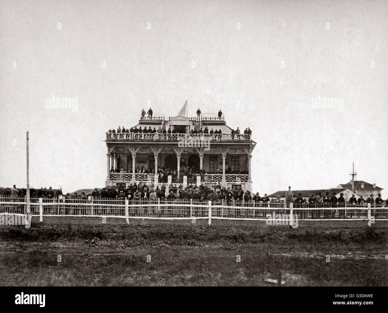 Grandstand, Shanghai racecourse, China, circa 1880 Stock Photo - Alamy