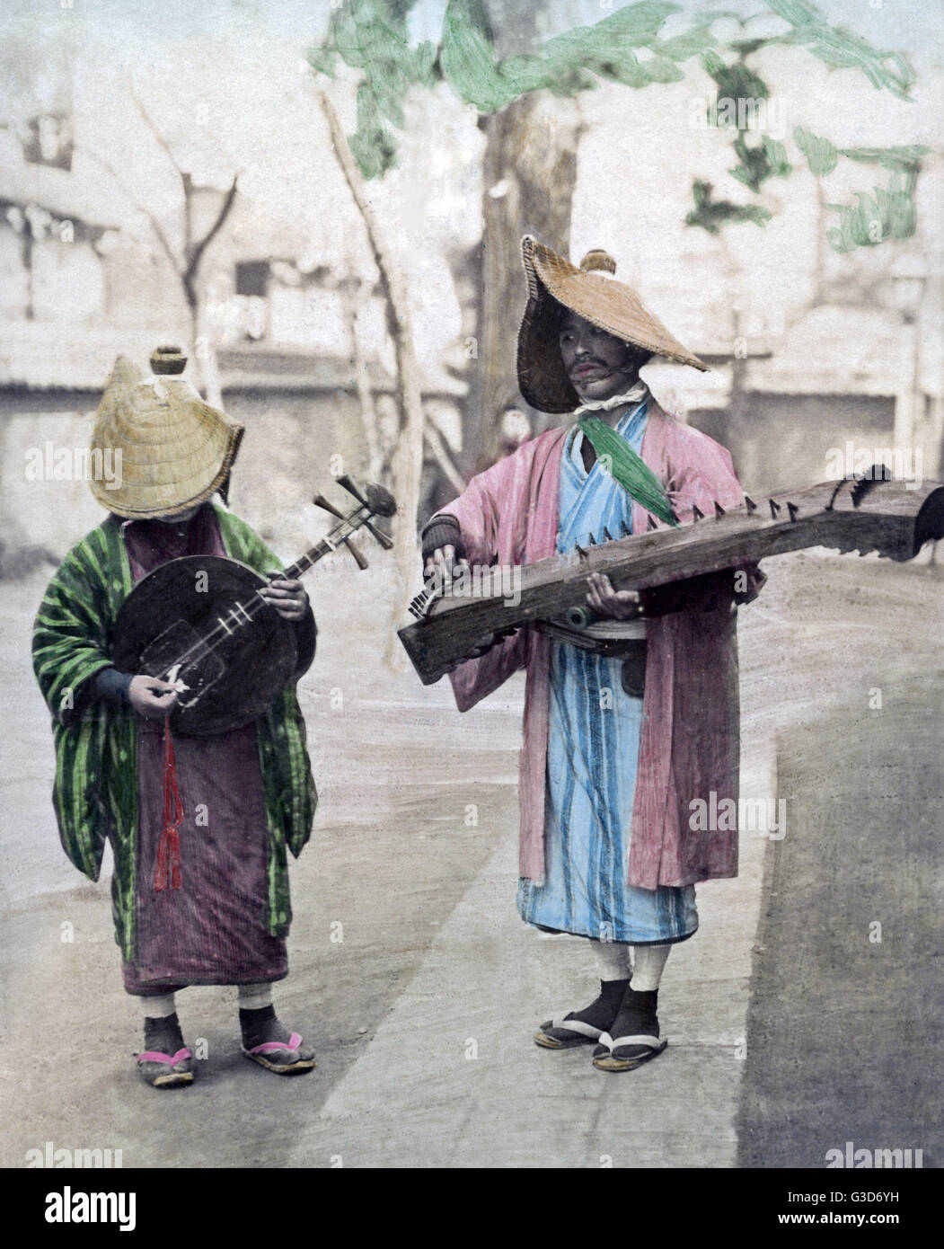 Street musicians, Japan, circa 1890 Stock Photo - Alamy