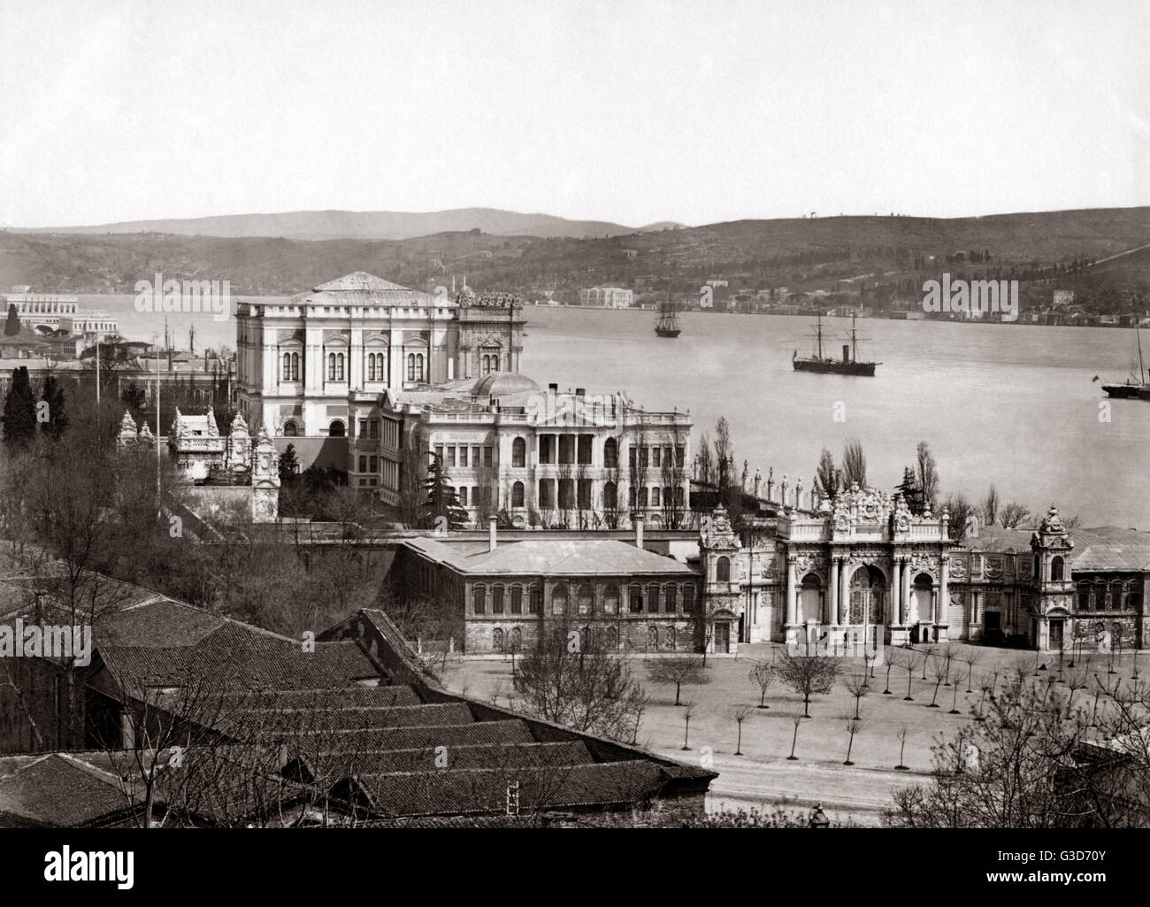 Dolmabache Palace, on the Bosphorous, Turkey, circa 1890 Stock Photo ...
