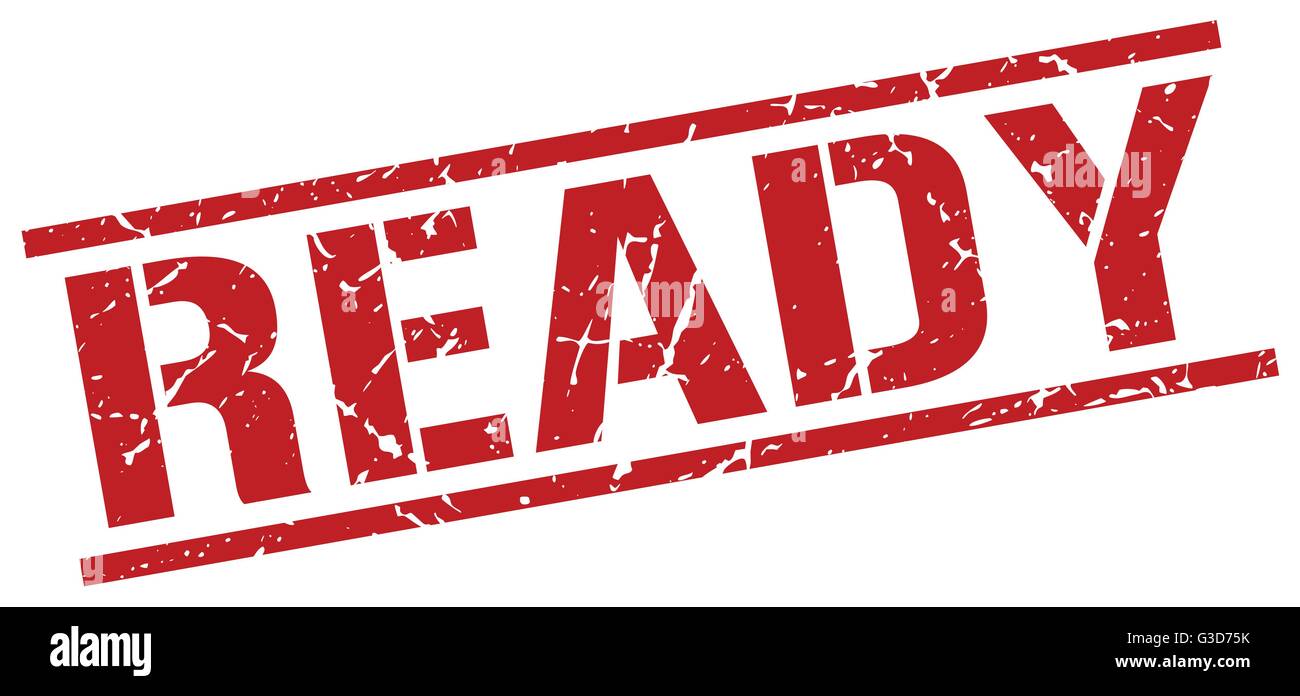 ready red grunge square vintage rubber stamp Stock Vector Image & Art ...