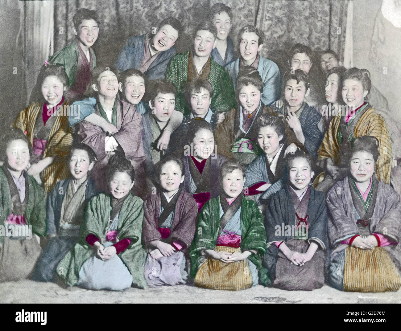Group of children, Japan, circa 1880s Stock Photo - Alamy