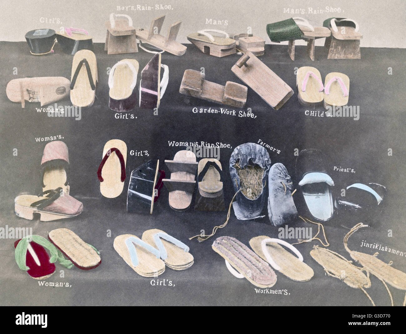 Selection of Japanese shoe types circa 1890s Stock Photo - Alamy