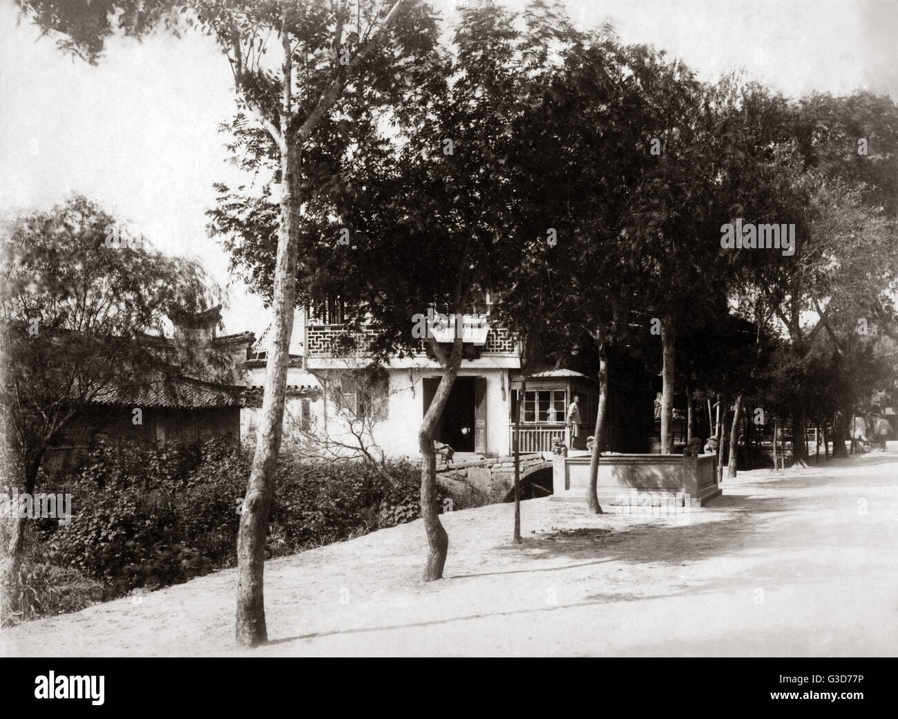 The Bubbling Well, Shanghai, China, circa 1890s Stock Photo - Alamy