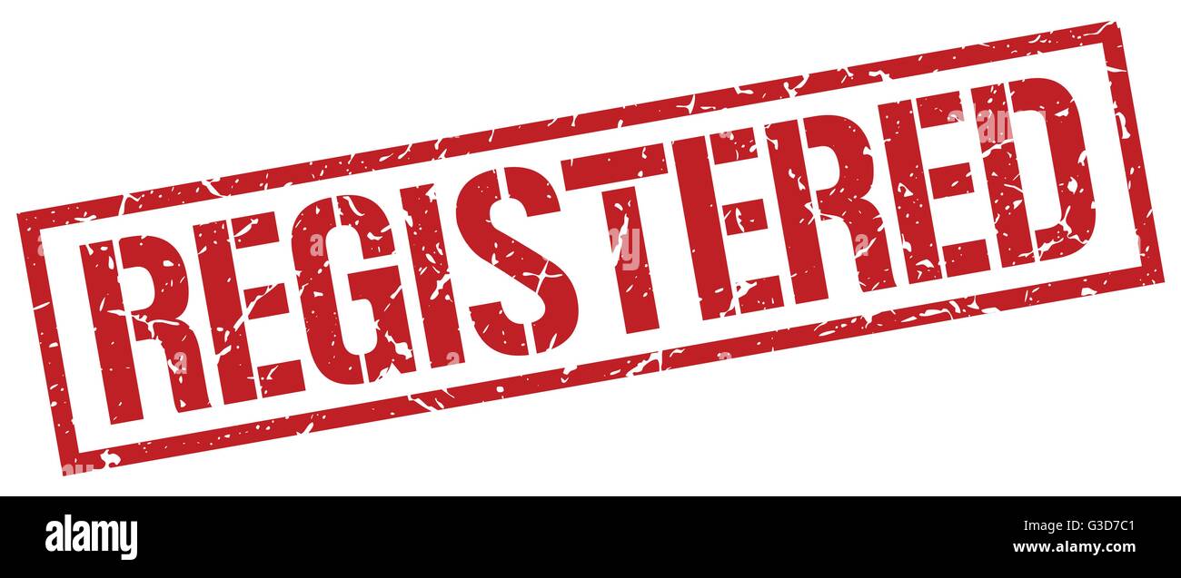 Registered square isolated sign hi-res stock photography and images - Alamy