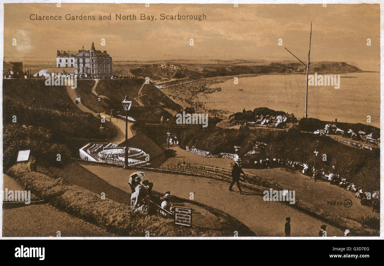Clarence Gardens and North Bay, Scarborough, North Yorkshire Stock ...