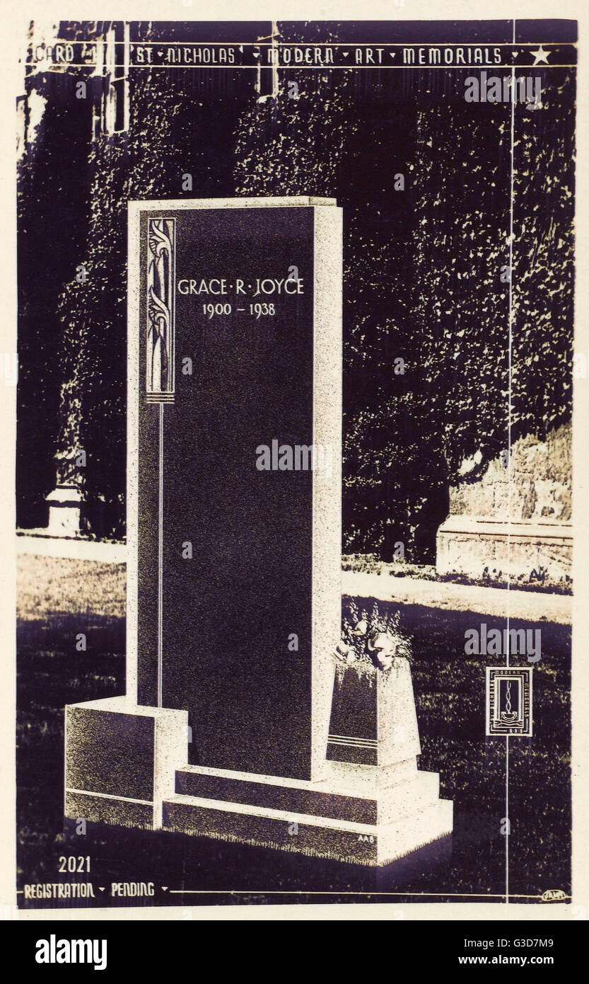 The latest design in Tombstones - late Art Deco Styling Stock Photo - Alamy