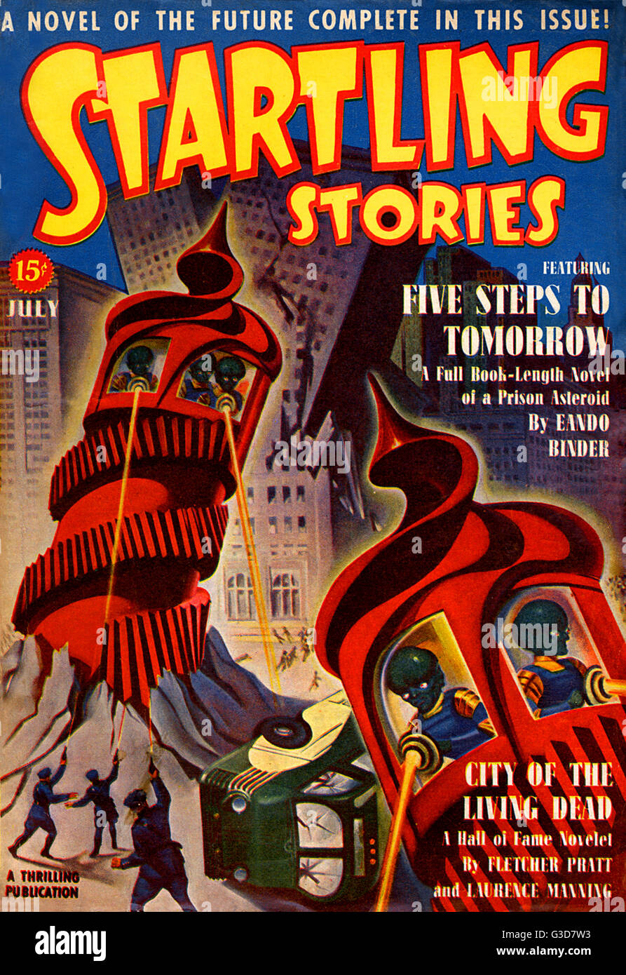 Startling Stories - Sci Fi Mag - Five Steps to tomorrow Stock Photo - Alamy