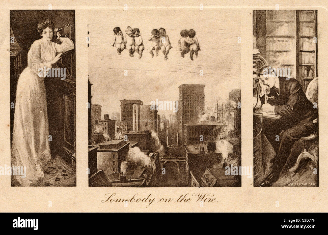 Somebody on the wire - A Romantic Telephone conversation Stock Photo ...