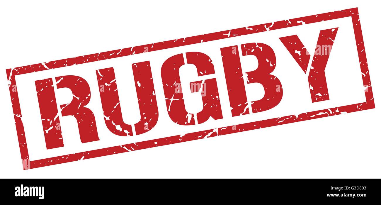 rugby red grunge square vintage rubber stamp Stock Vector Image & Art ...