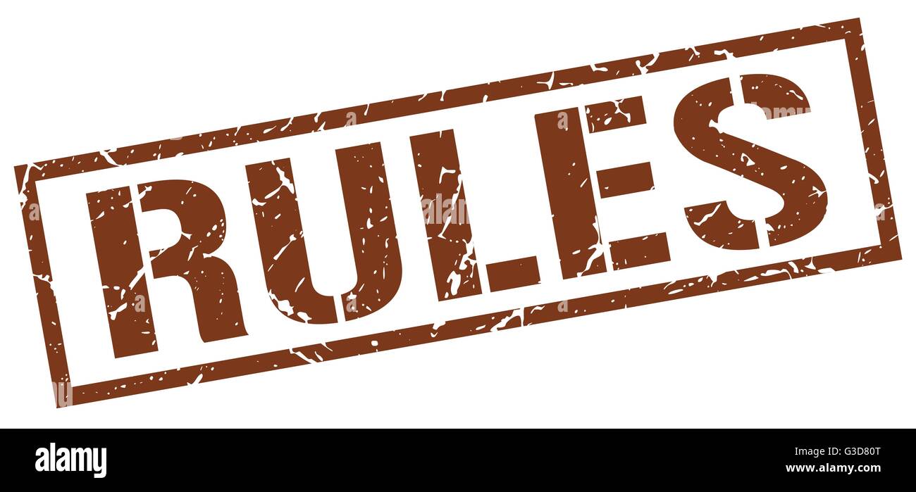 rules brown grunge square vintage rubber stamp Stock Vector Image & Art ...