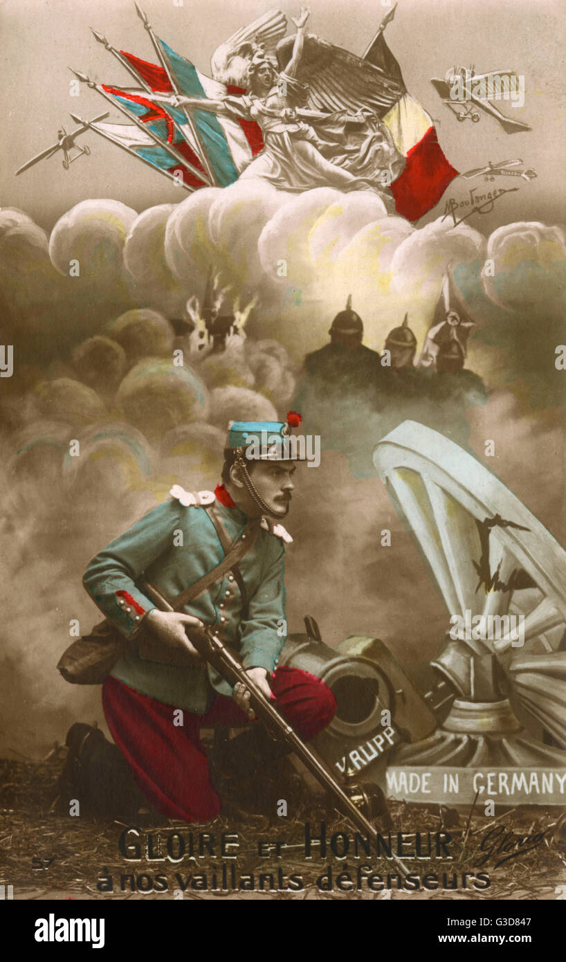 Valiant defender of France - lone soldier with captured gun Stock Photo ...