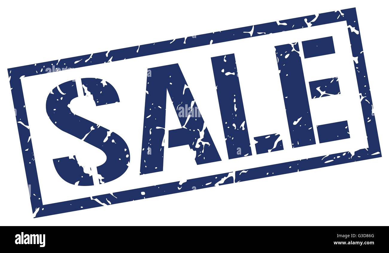 sale blue grunge square vintage rubber stamp Stock Vector Image & Art - Alamy