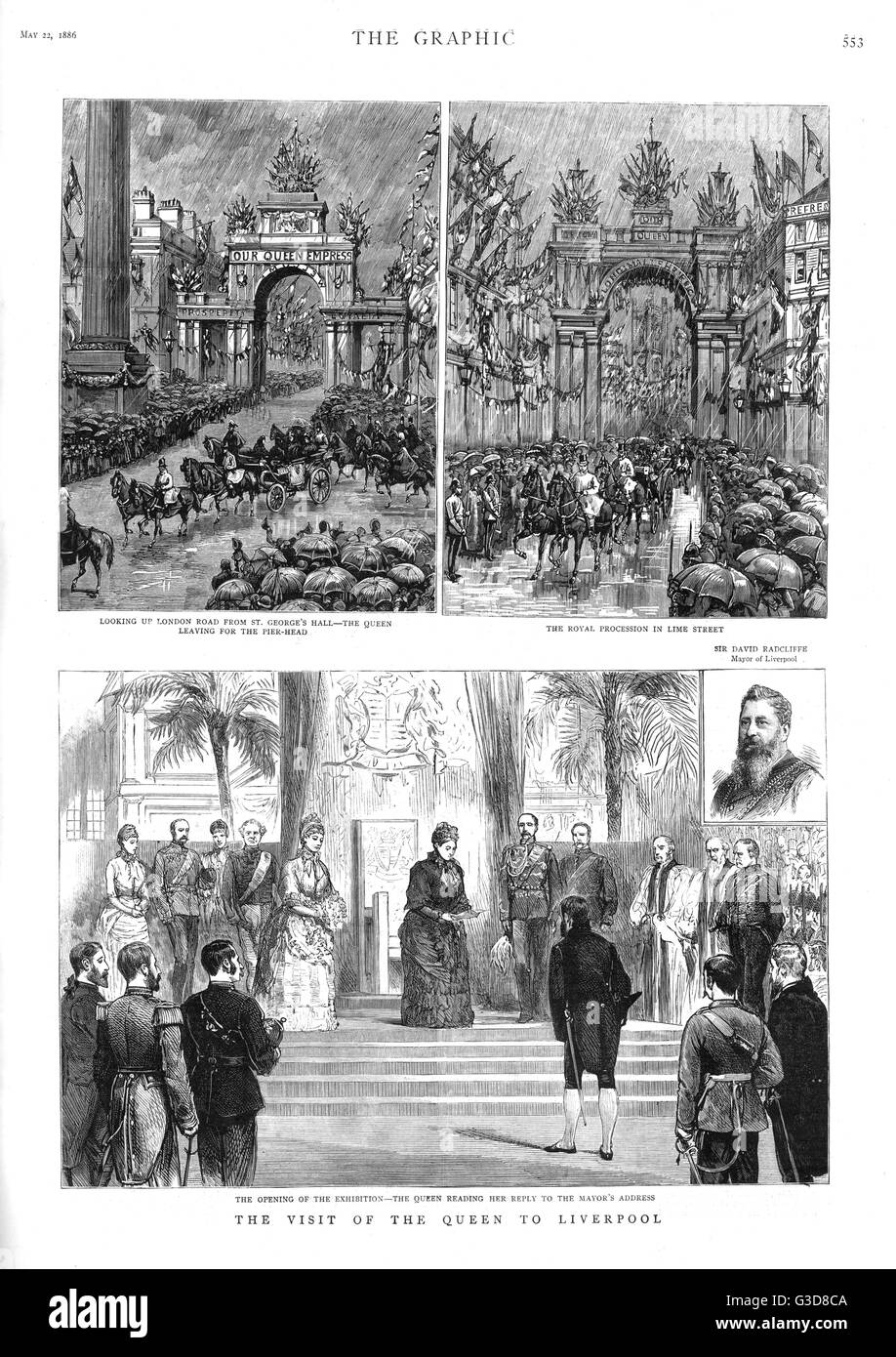 Queen visit Black and White Stock Photos & Images - Alamy