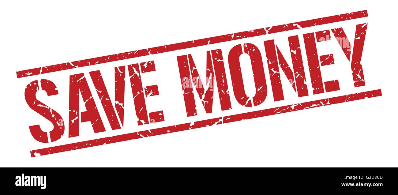 save money red grunge square vintage rubber stamp Stock Vector Image ...