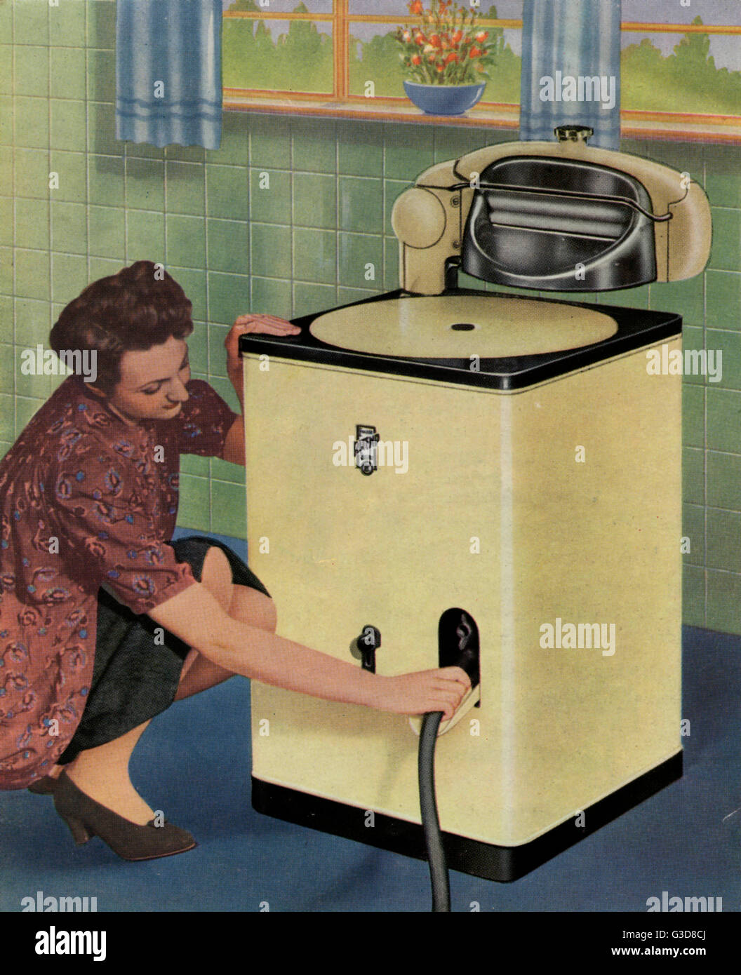 1940s housewife washing hi-res stock photography and images - Alamy