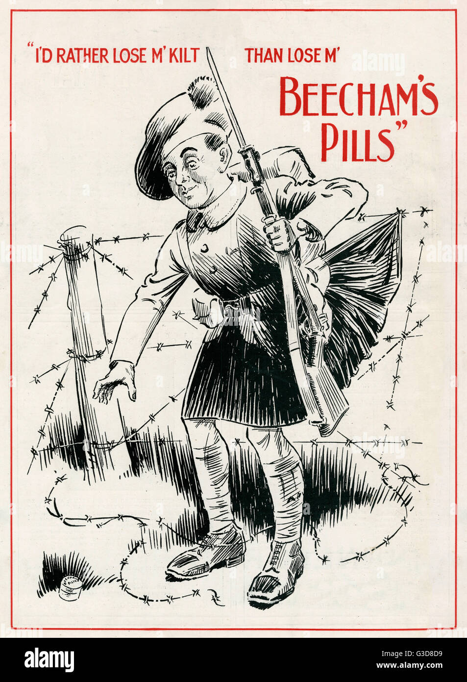 Advert for Beecham's Pills WWI Stock Photo - Alamy