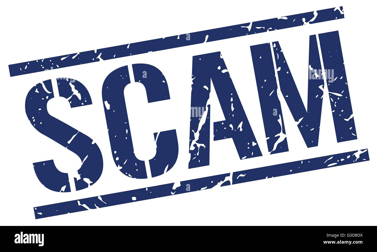 scam blue grunge square vintage rubber stamp Stock Vector Image & Art ...