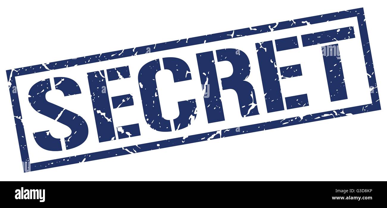 secret blue grunge square vintage rubber stamp Stock Vector Image & Art - Alamy