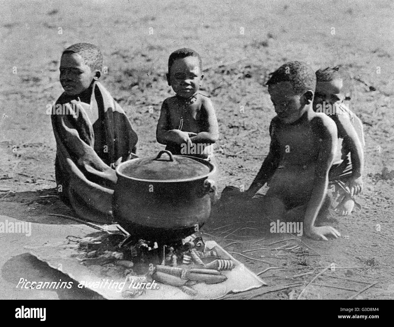 Native African Matabele boys with cooking pot Stock Photo - Alamy