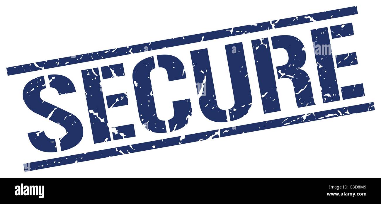 secure blue grunge square vintage rubber stamp Stock Vector Image & Art - Alamy