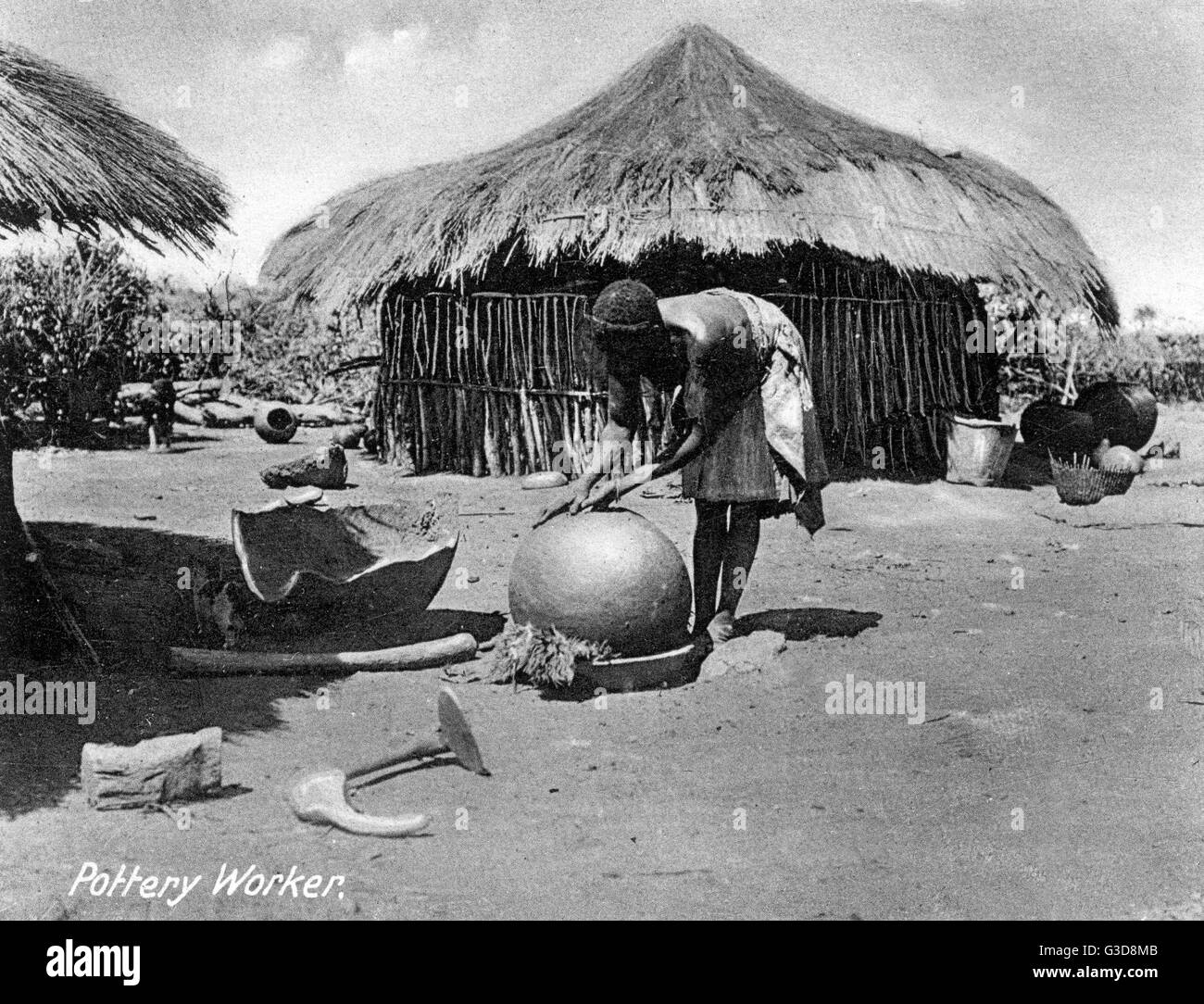 Native African Matabele pottery worker Stock Photo - Alamy