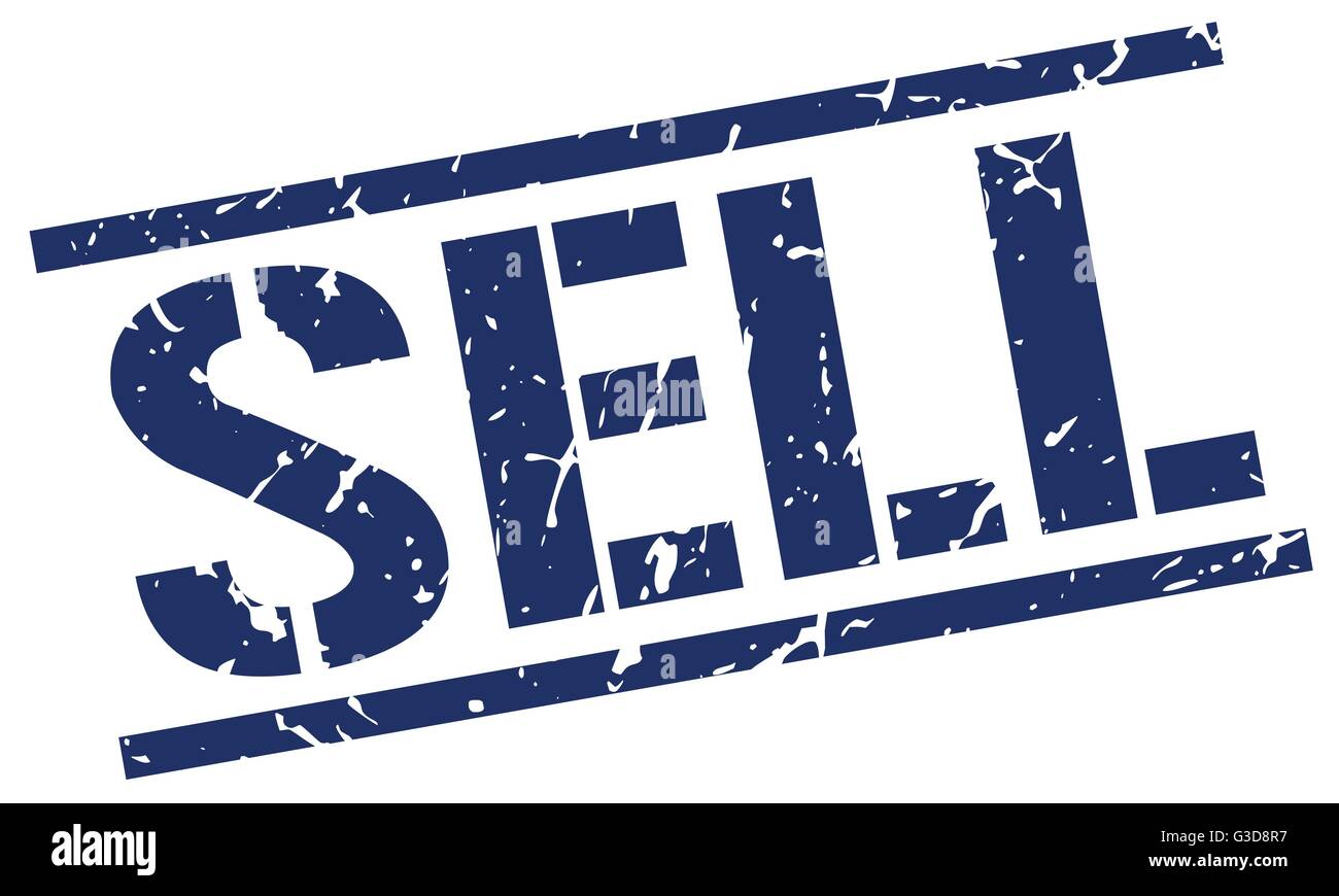 sell blue grunge square vintage rubber stamp Stock Vector Image & Art ...