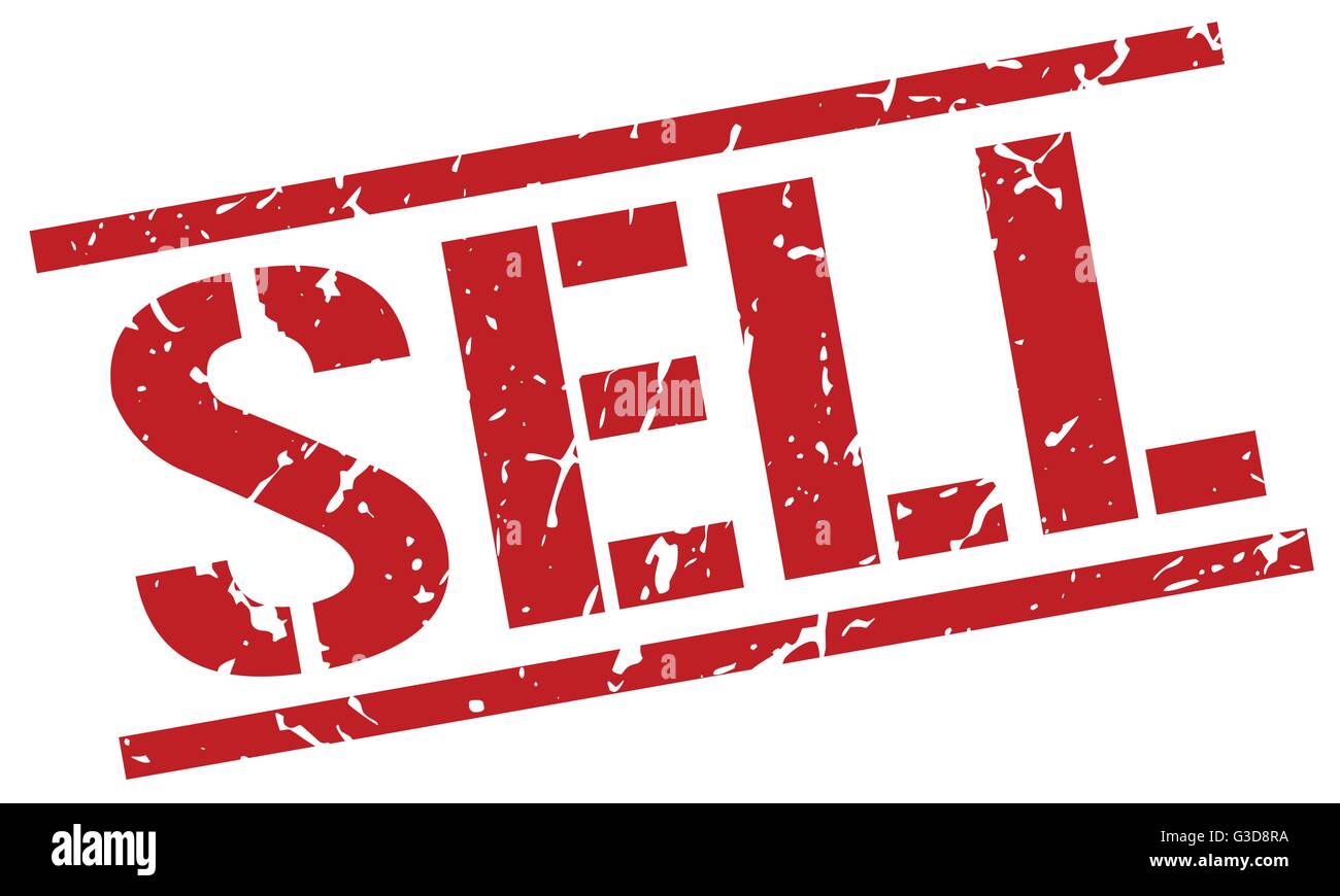 sell red grunge square vintage rubber stamp Stock Vector Image & Art ...