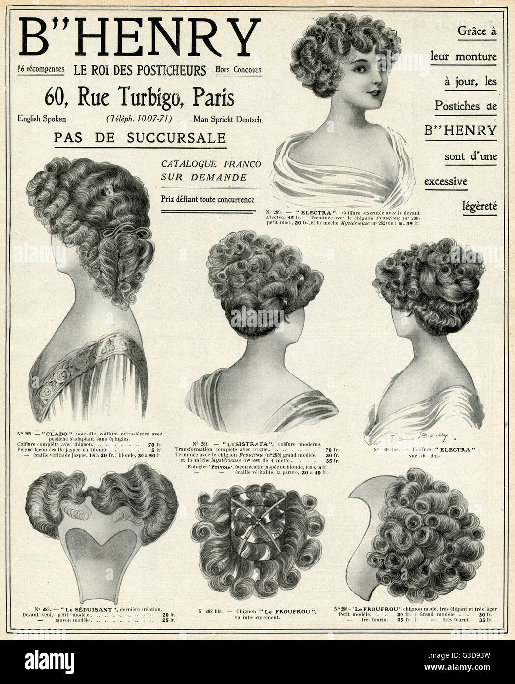 Pre-made small wiglets, curls and false buns to be incorporated into ...