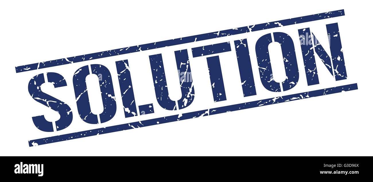 solution blue grunge square vintage rubber stamp Stock Vector Image ...