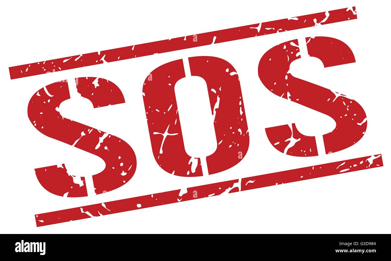sos red grunge square vintage rubber stamp Stock Vector Image & Art - Alamy