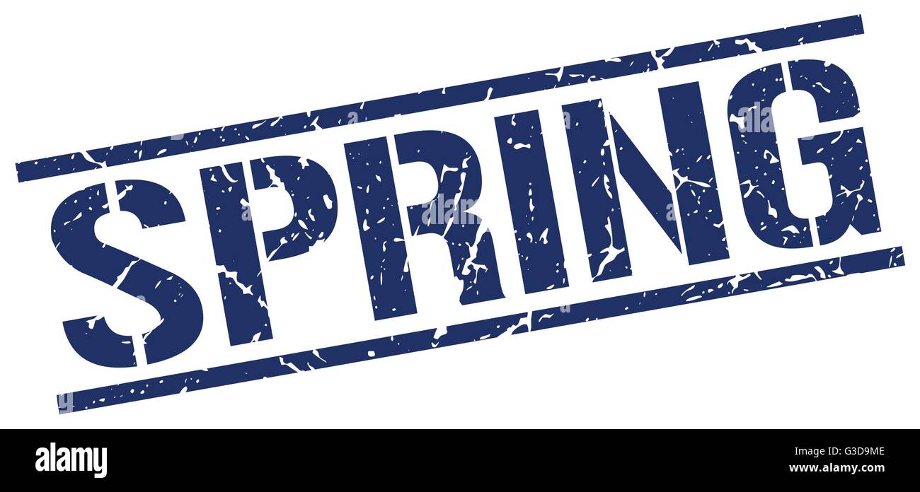 spring blue grunge square vintage rubber stamp Stock Vector Image & Art - Alamy