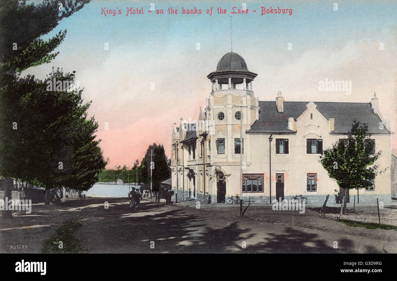 King's Hotel, on the banks of the lake, Boksburg, a gold mining town in ...