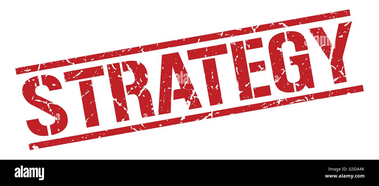 strategy red grunge square vintage rubber stamp Stock Vector Image ...