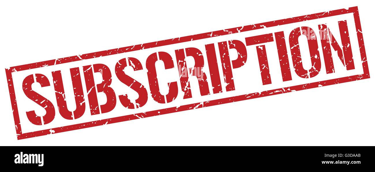 subscription red grunge square vintage rubber stamp Stock Vector Image ...