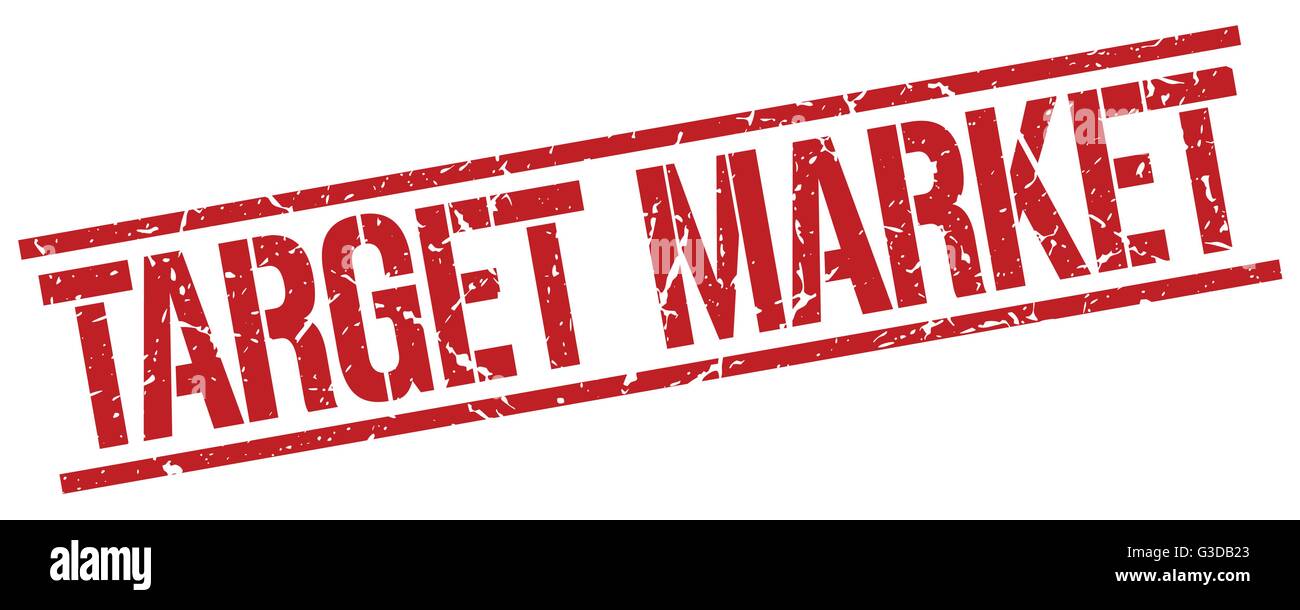 target market red grunge square vintage rubber stamp Stock Vector Image ...