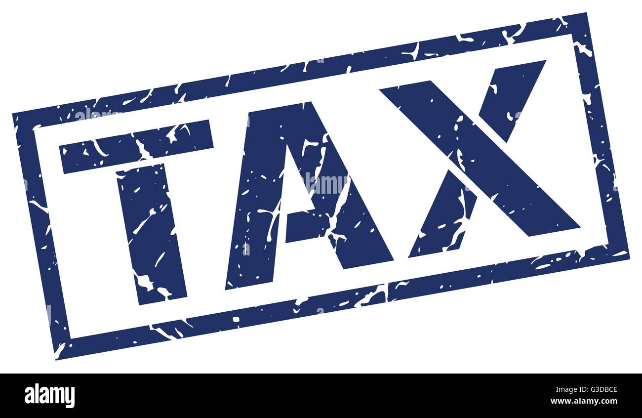 tax blue grunge square vintage rubber stamp Stock Vector Image & Art - Alamy