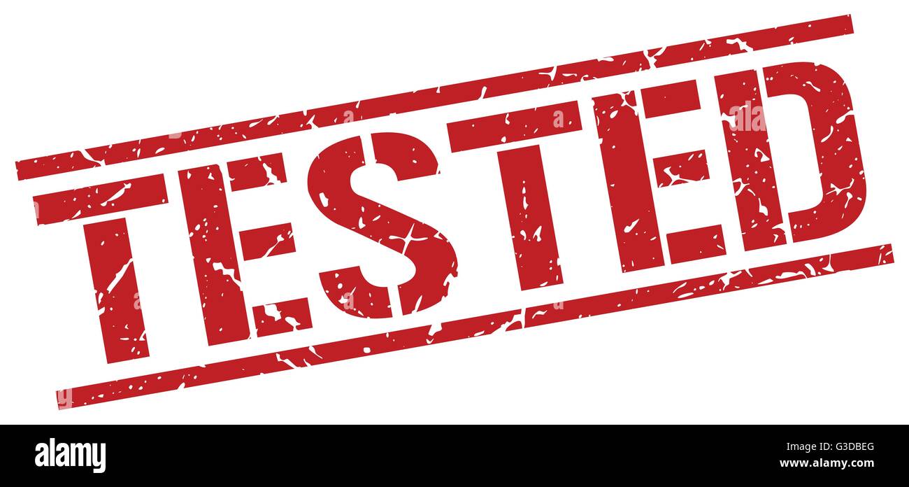 Tested red grunge square hi-res stock photography and images - Alamy