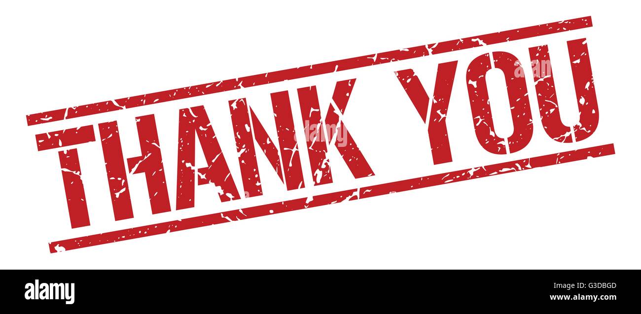 thank you red grunge square vintage rubber stamp Stock Vector Image ...