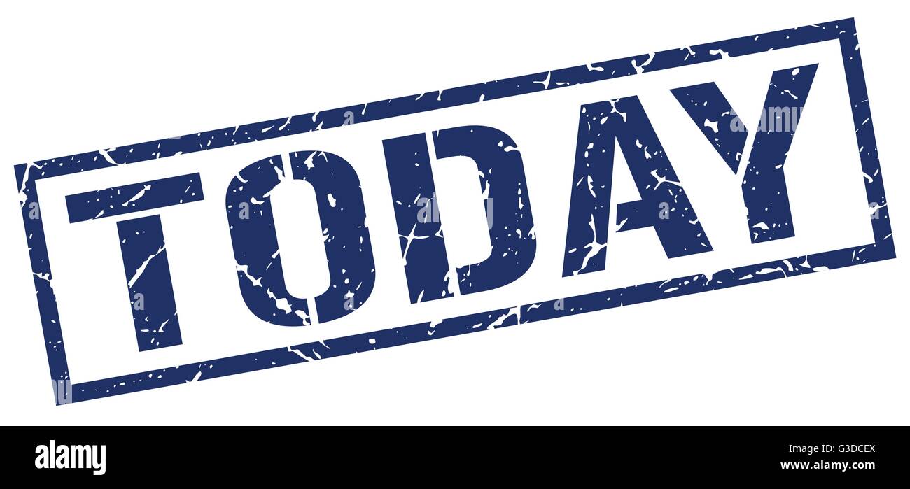 today blue grunge square vintage rubber stamp Stock Vector Image & Art - Alamy