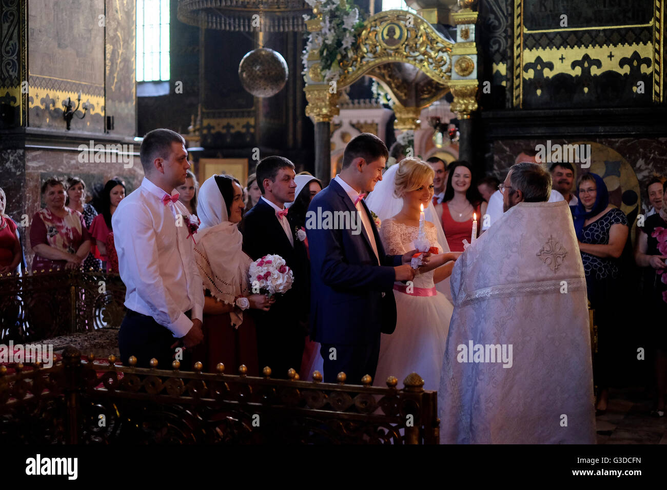 An Eastern Orthodox Church wedding inside St Volodymyr's Cathedral in ...